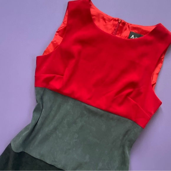 Vintage | Dresses | Vintage 9s Dress Alist By Wrapper Faux Suede Red ...